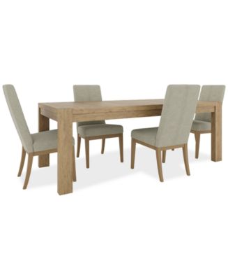 Davie Rectangular 5-Pc. Dining Set (Table & 4 Upholstered Side Chairs ...