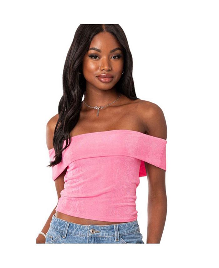 Edikted Women's Mindi Fold Over Top - Macy's