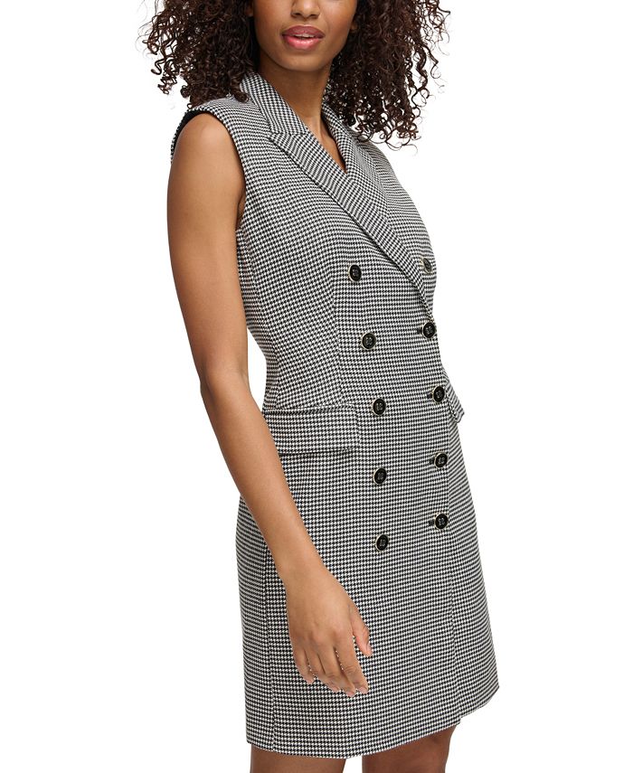 Tommy Hilfiger Petite Sleeveless Houndstooth Dress - Macy's
