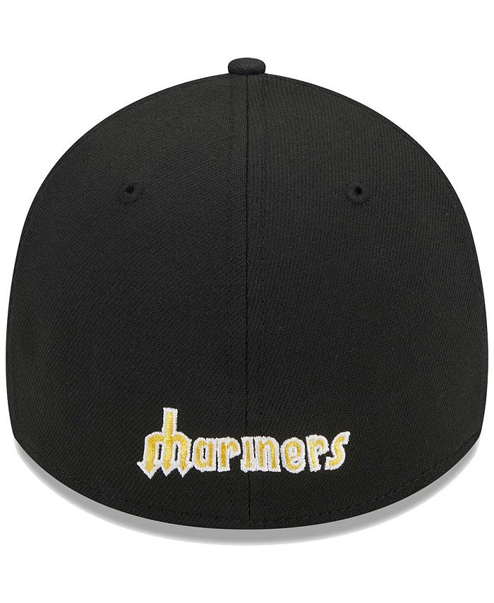 New Era Men's Black Seattle Mariners Logo 39THIRTY Flex Hat - Macy's