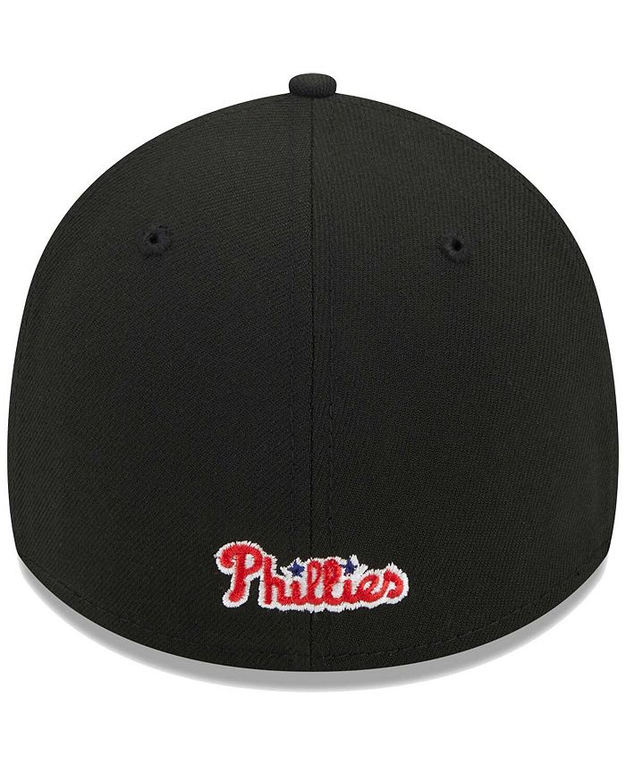 New Era Men's Black Philadelphia Phillies Logo 39THIRTY Flex Hat - Macy's