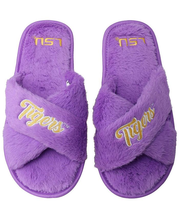 FOCO Women's LSU Tigers Script Cross Slide Slippers - Macy's