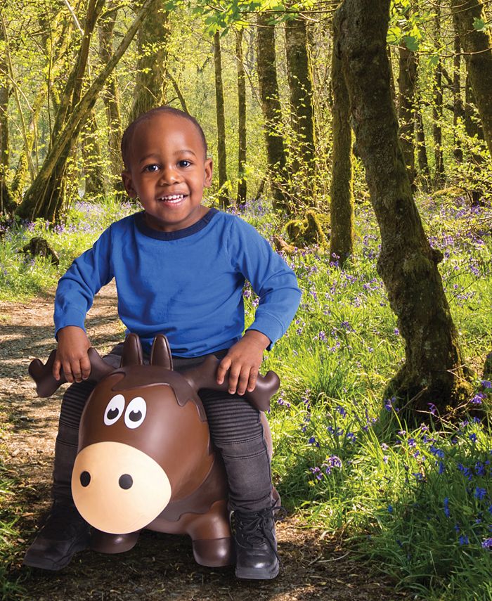 Farm Hoppers Moose Ride-On Toddler Inflatable Bounce Toy - Macy's