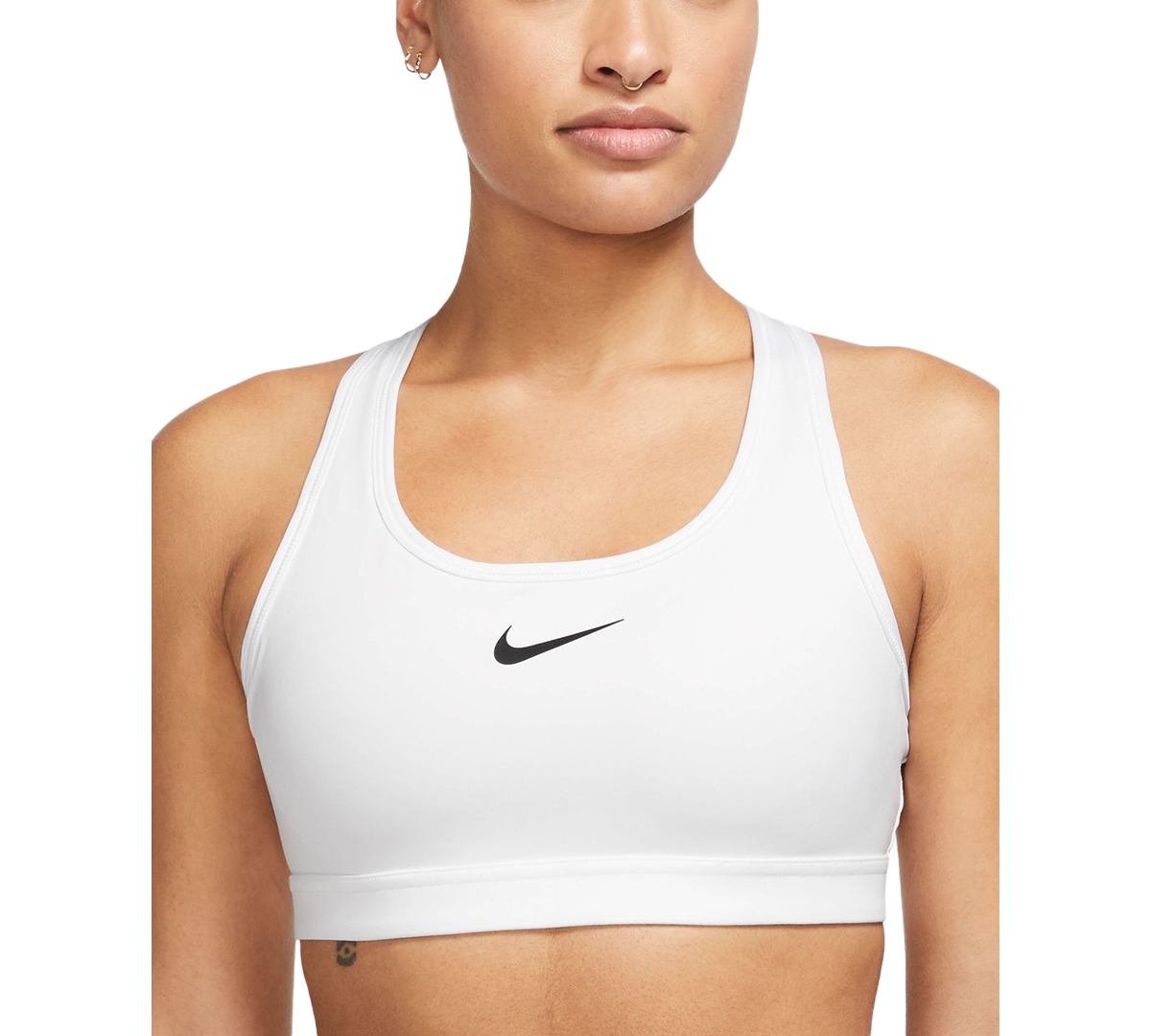 Click here for Nike Womens Swoosh Padded Sports Bra - White prices