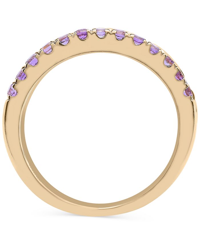 Macy's 2-Pc. Set Amethyst Stack Rings (1/2 ct. t.w.) in 14k Gold-Plated Sterling Silver - Macy's