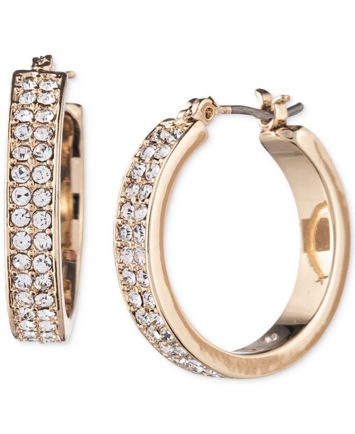 Lauren Ralph Lauren Gold-Tone Crystal Pavé Hoop Earrings, 4/5" - Macy's