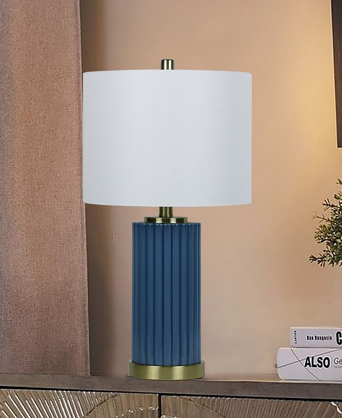 FANGIO LIGHTING 23" Architectural Glass Column Table Lamp with Designer ...