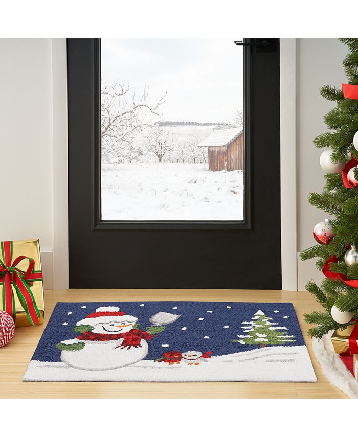 Nourison Home Nourison Snowman with Birds Hand Hooked Accent Rug, 20" x ...