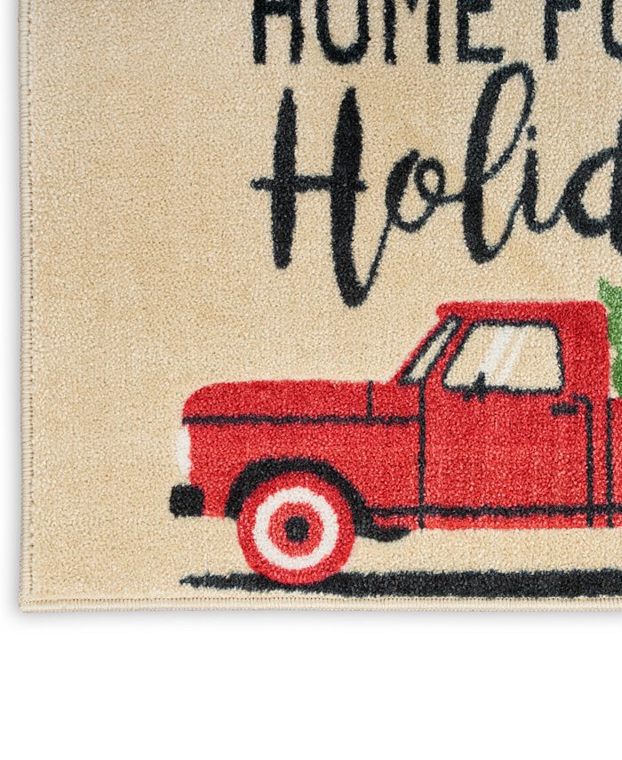 Nourison Home For the Holidays Truck with Tree Accent Rug, 18" x 30 ...