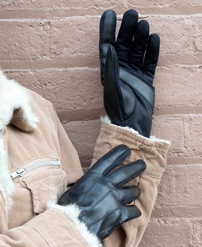 Isotoner Signature Women's Stretch Leather Touchscreen Gloves - Macy's