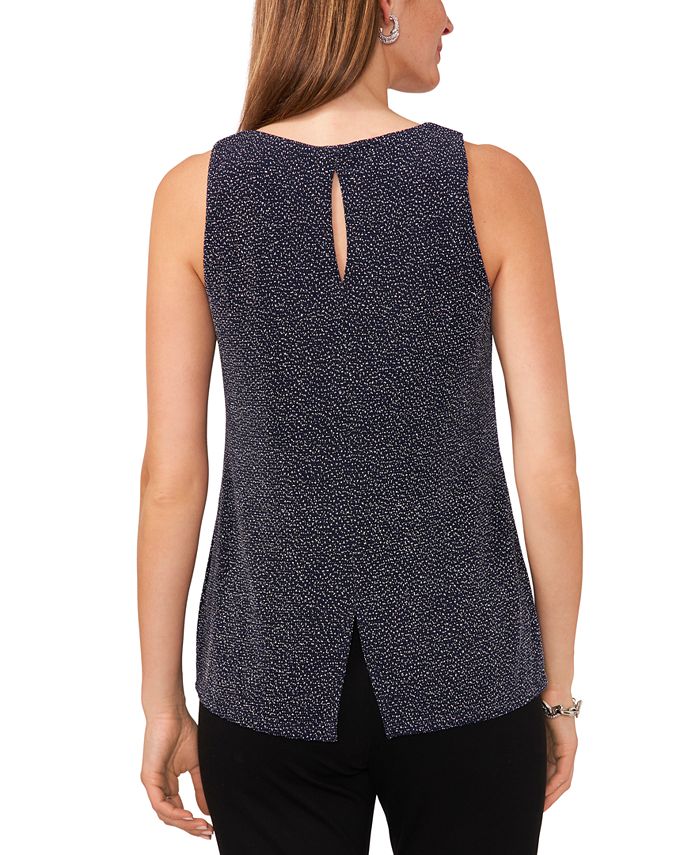 MSK Women's Metallic Keyhole-Back Top - Macy's