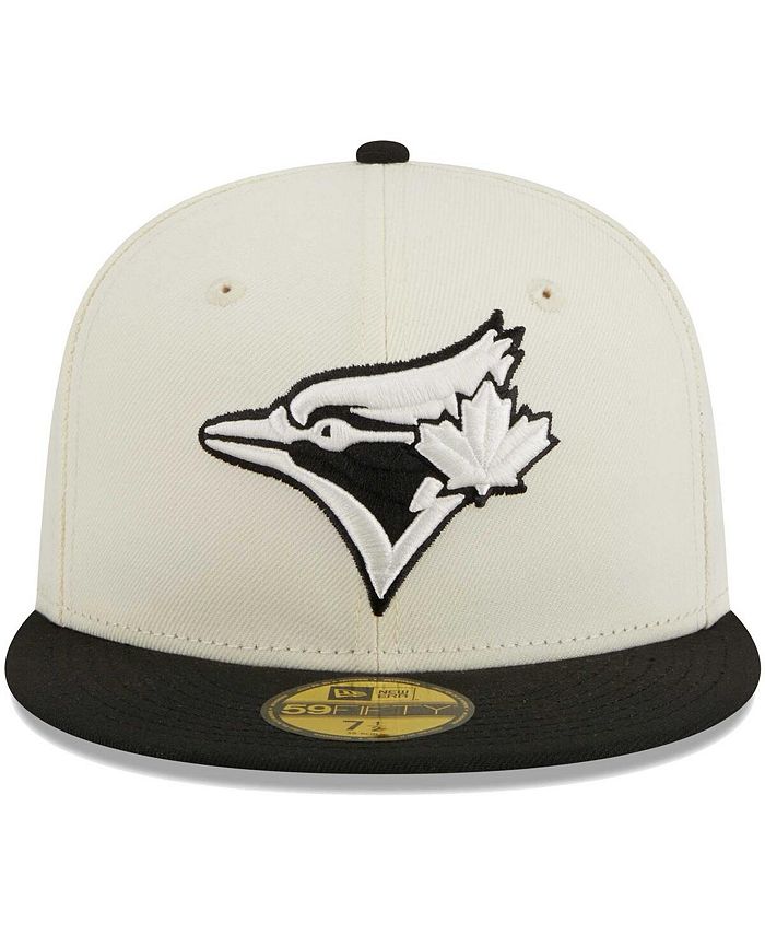 New Era Men's Stone, Black Toronto Blue Jays Chrome 59FIFTY Fitted Hat ...