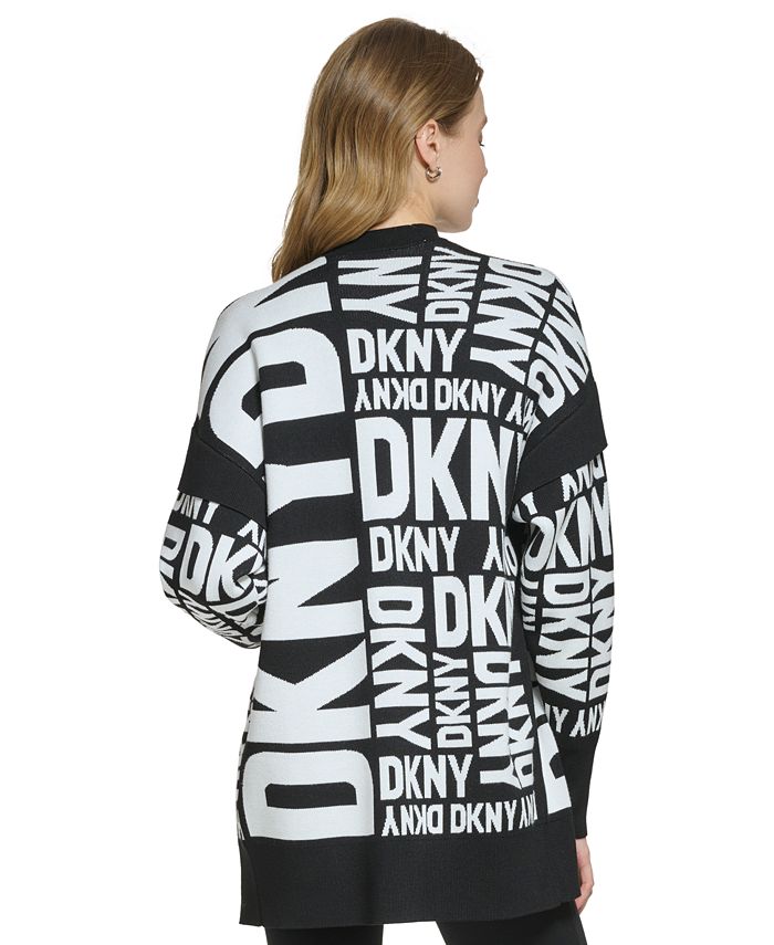 DKNY Women's Long-Sleeve Exploded Logo Cardigan - Macy's