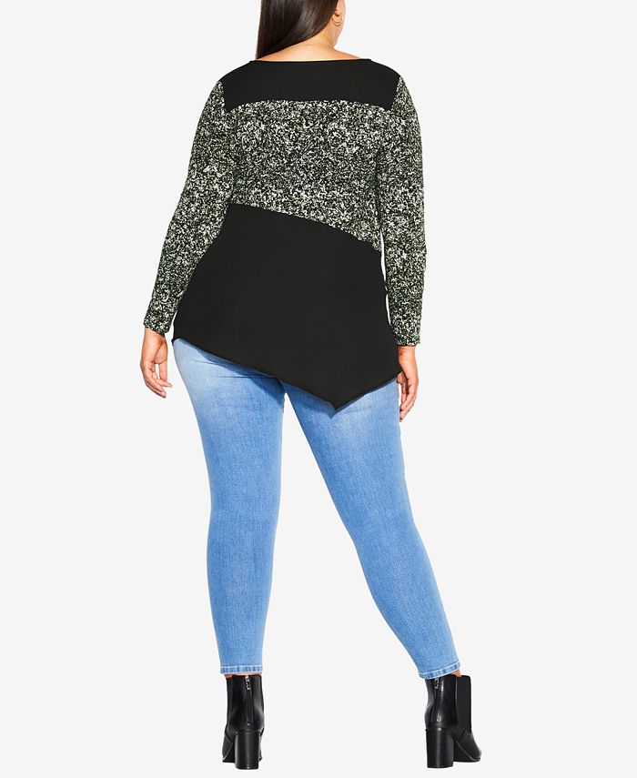 AVENUE Plus Size Carla Print Top - Macy's