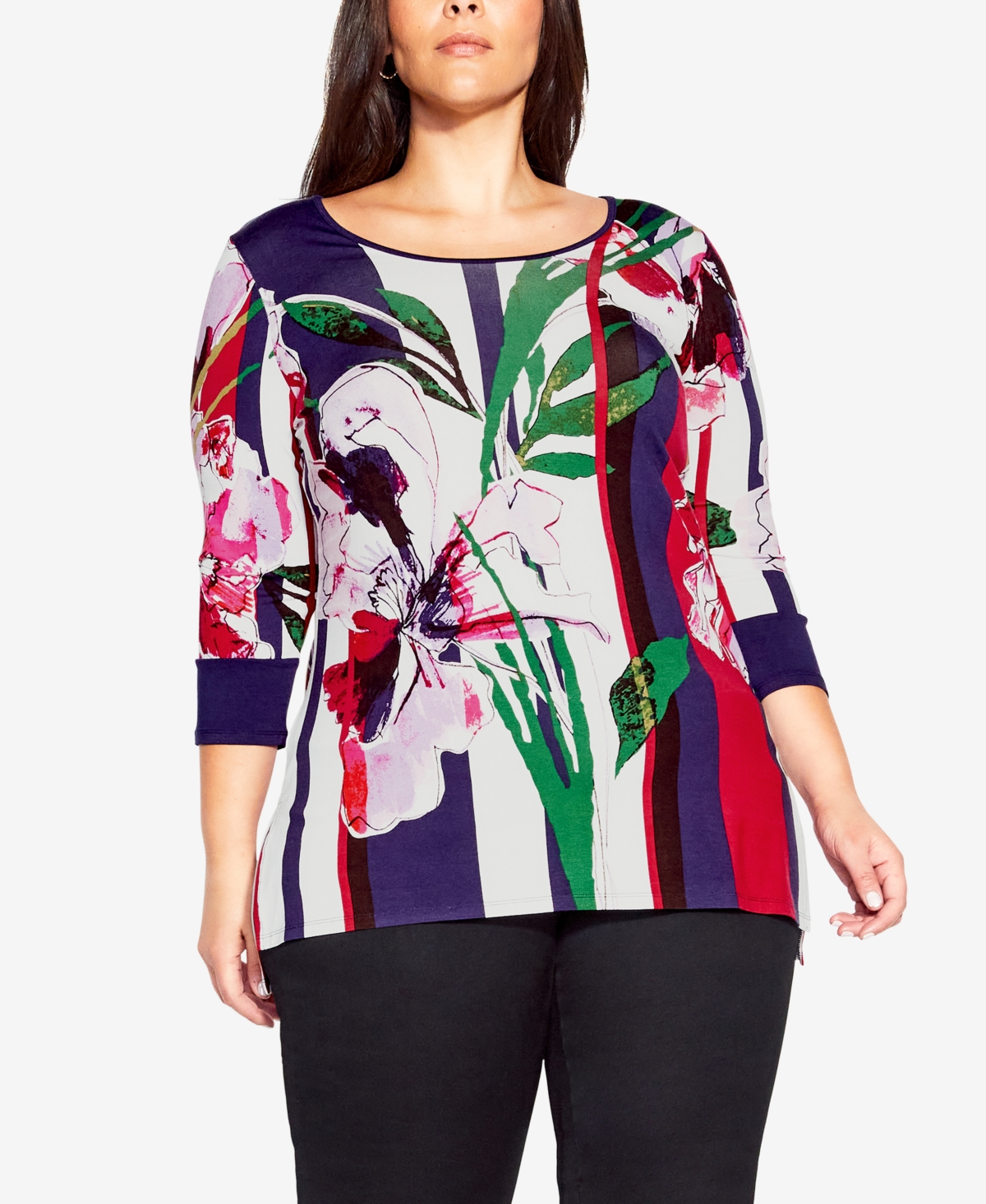 Avenue Plus Size Brea Peasant Top | Smart Closet