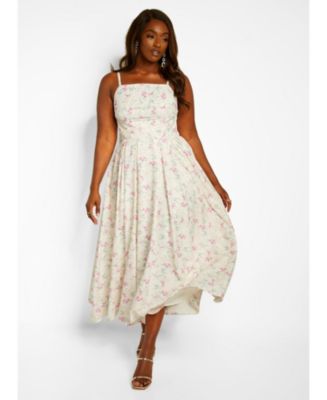 Rebdolls Women's Plus Size Courtney Floral Print Midi A Line Dress - Macy's
