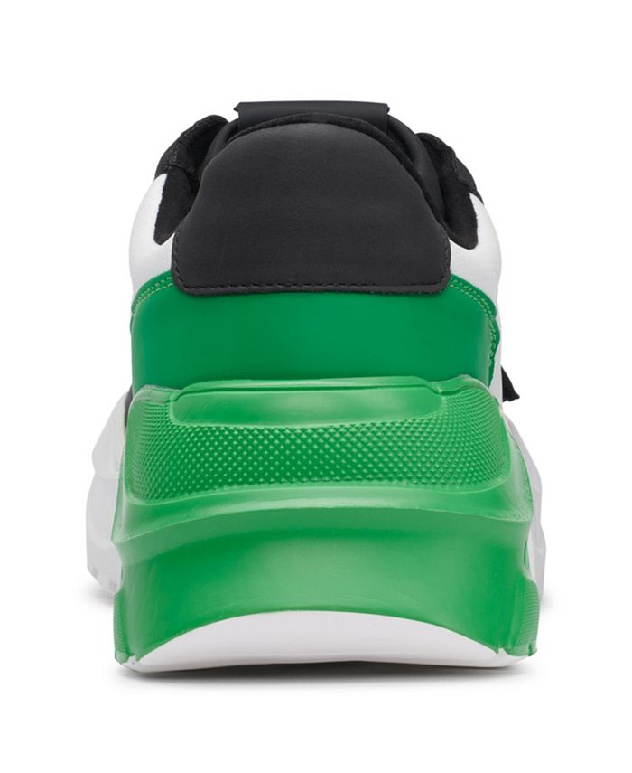 DKNY Men's Mixed Media Runner with Front Logo Strap Sneakers - Macy's