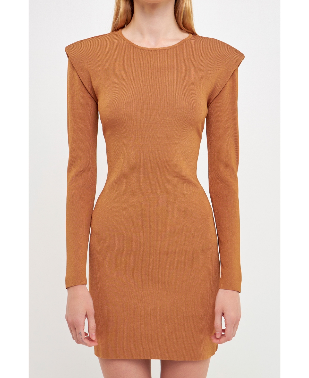 Click here for endless rose Womens Shoulder Pad Knit Dress - Came... prices