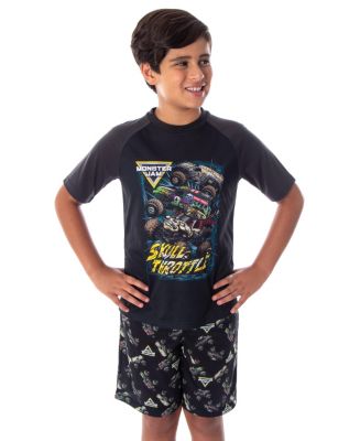 Monster Jam Boys Skull Throttle Monster Truck Shirt And Shorts 2 Piece ...