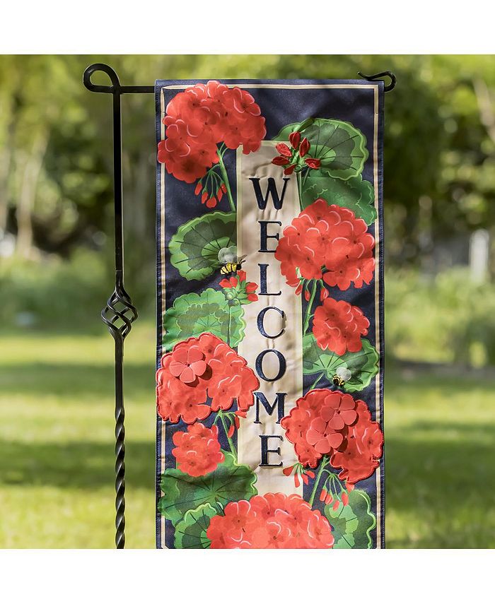 Evergreen Geranium Welcome Everlasting Impressions Textile Decor - Macy's