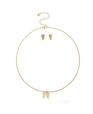 Aaliyah Pave Wings Necklace And Earring Set - Macy's