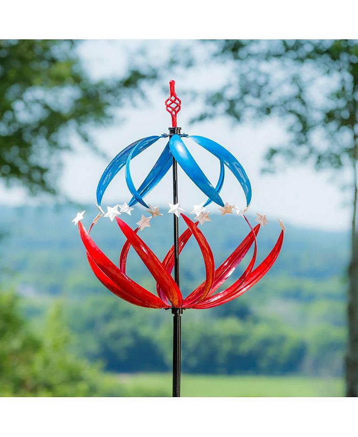 Evergreen 85"H Wind Spinner, Patriotic Stars - Macy's
