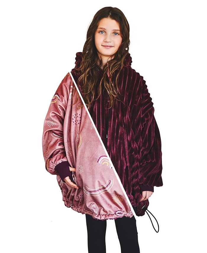 Nestl Oversized Wearable Reversible Color Adult Blanket, 38" x 54" - Macy's