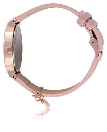 Accutime Women's Disney 100th Anniversary Analog Pink Faux Leather ...