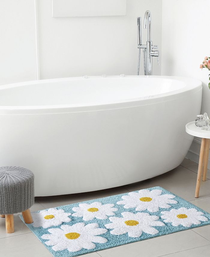Jessica Simpson Fun Daisies Cotton Bath Rug, 20" x 32" - Macy's