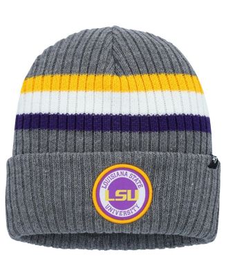 Men's '47 Brand Charcoal LSU Tigers Highline Cuffed Knit Hat - Macy's