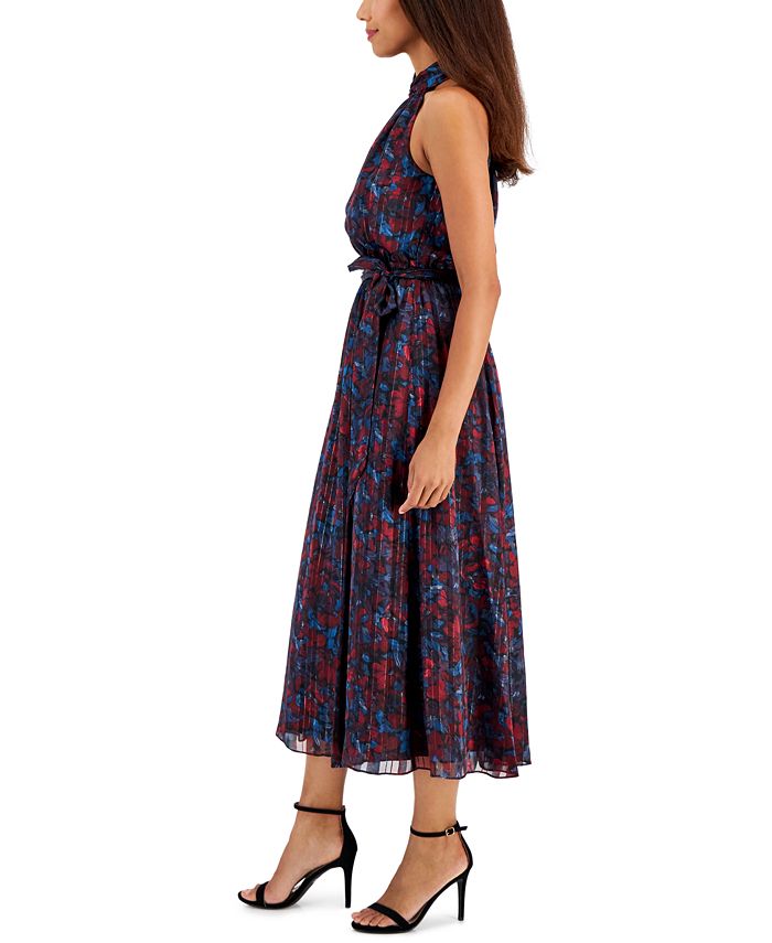 Anne Klein Women's Twist-Neck Waist-Tie Midi Dress - Macy's