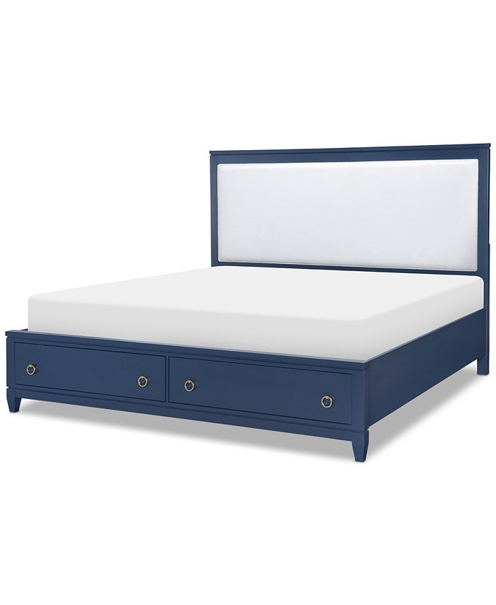 Furniture Summerland Upholstered Queen Storage Bed - Macy's