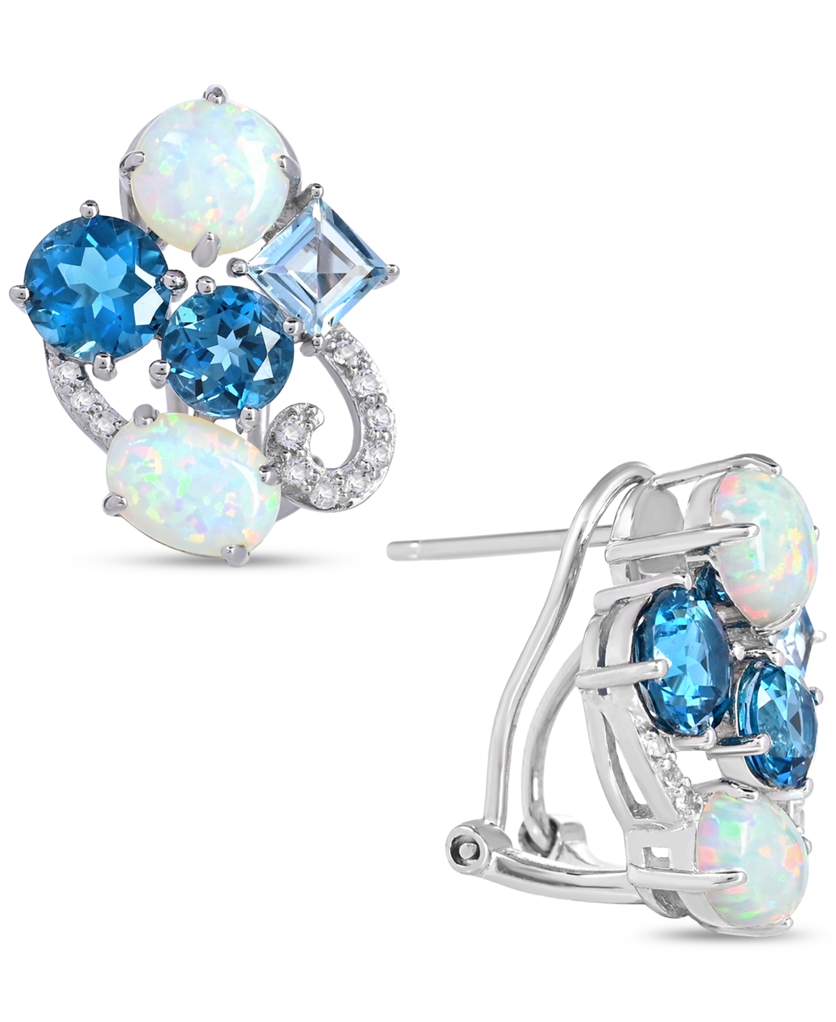 Click here for Lab-Grown Opal and Multi-Topaz Earrings in Sterlin... prices