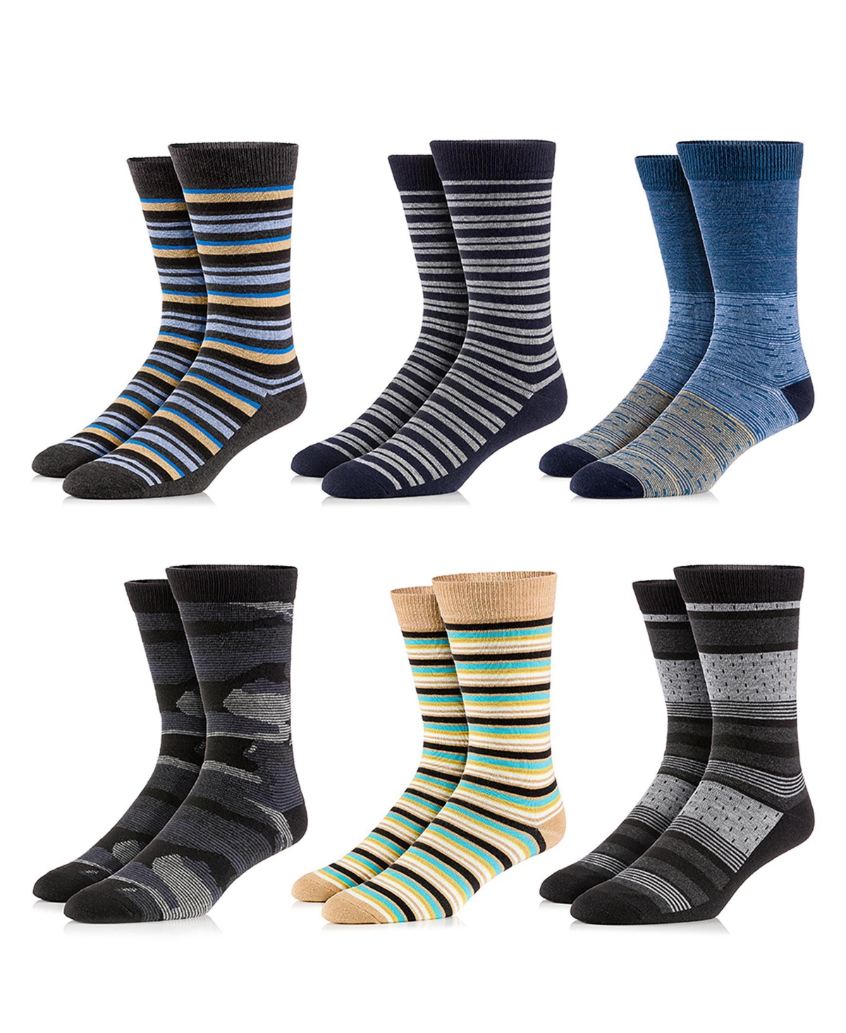 Click here for Mens Funky Colorful Dress Socks 6 Pack - Earth col... prices