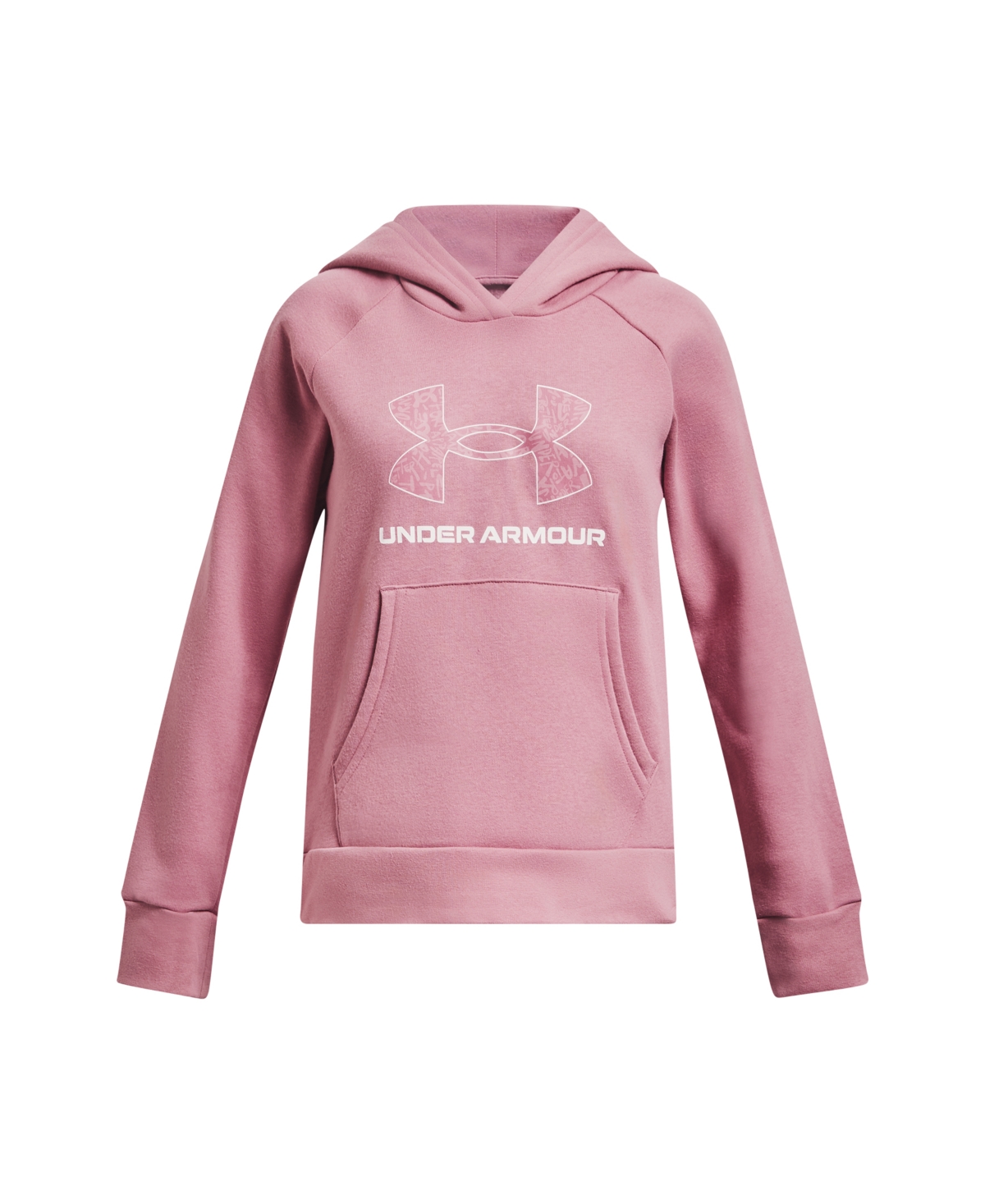 Under Armour Big Girls Rival Fleece Big Logo Print Fill Hoodie - Black / / White