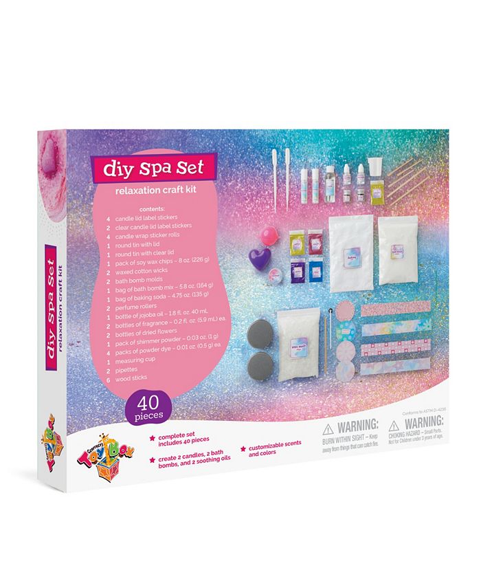 Geoffrey's Toy Box DIY Spa Set Relaxation 39 Pieces Craft Kit, Created ...