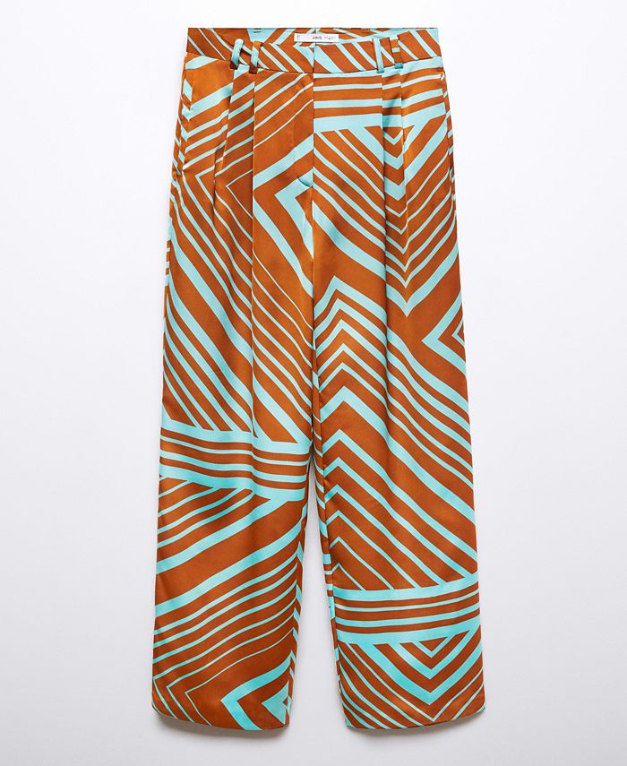MANGO Women's Satin Printed Pants - Macy's