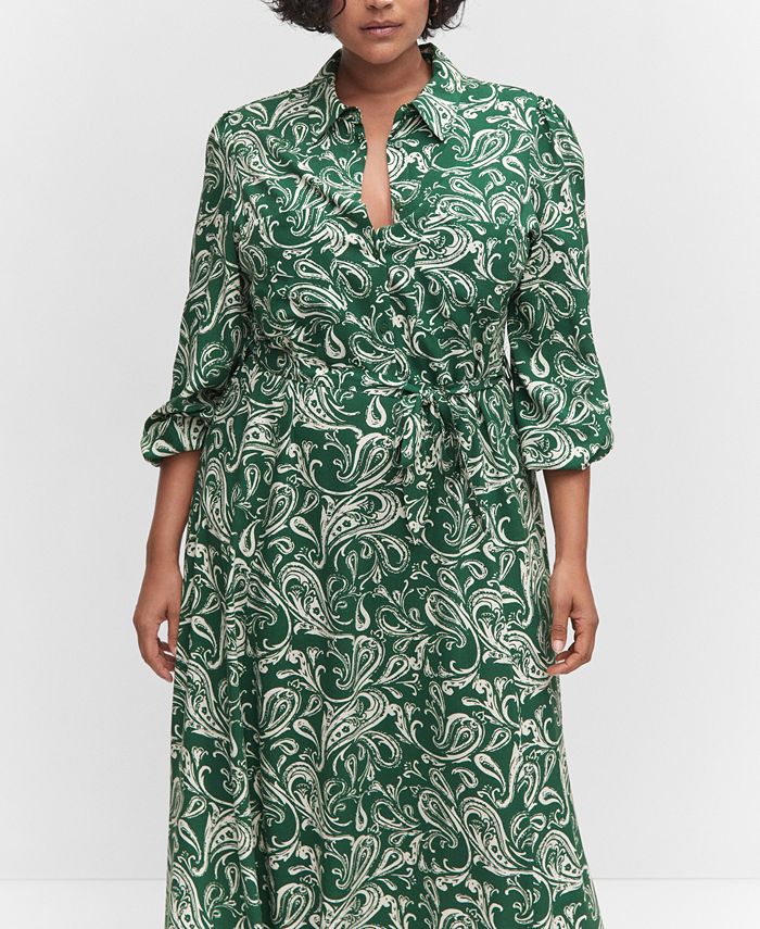 MANGO Women's Floral-Print Flared Dress - Macy's