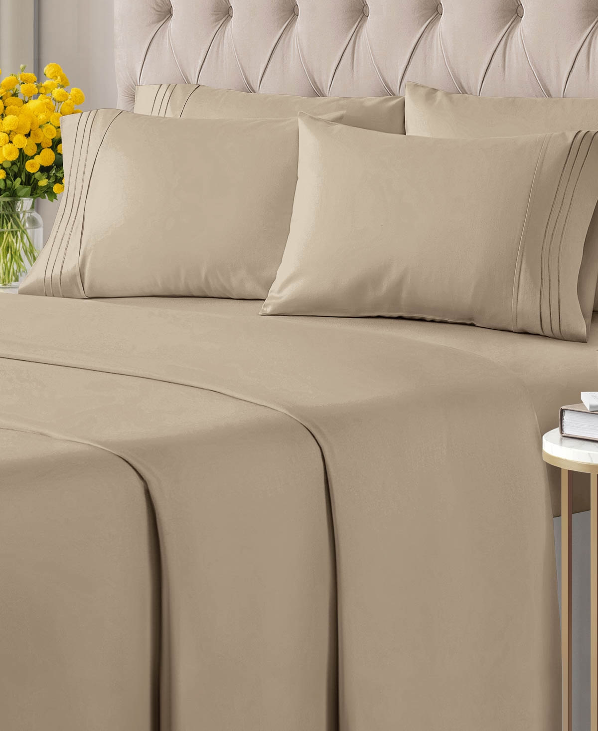 Click here for 6 Piece Microfiber Solid Sheet Set - Full - Cream prices