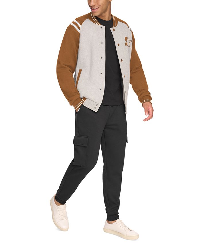 Starter Men's Classic-Fit Colorblocked Fleece Varsity Bomber Jacket ...