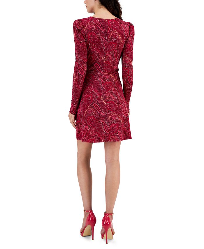 RACHEL Rachel Roy Women's Paisley Keyhole Mini Dress - Macy's