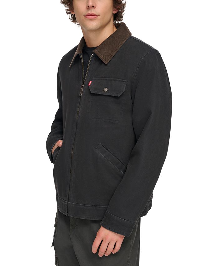 Levi's Plaid-Lined Canvas Utility Jacket - Macy's