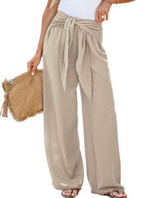Cupshe Women's Knotted Sash High Waist Pants - Macy's