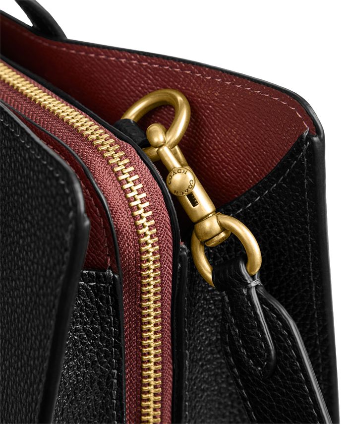 COACH Carter Polished Pebble Leather Large Carryall - Macy's