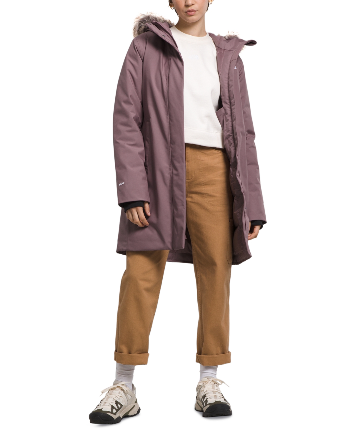 The North Face Women's Arctic Hooded Faux-fur-trim Parka In Fawn Grey ...