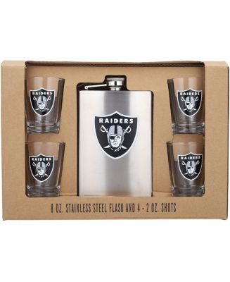 Las Vegas Raiders 8 Oz Stainless Steel Flask and 2 Oz Shot Glass Set ...