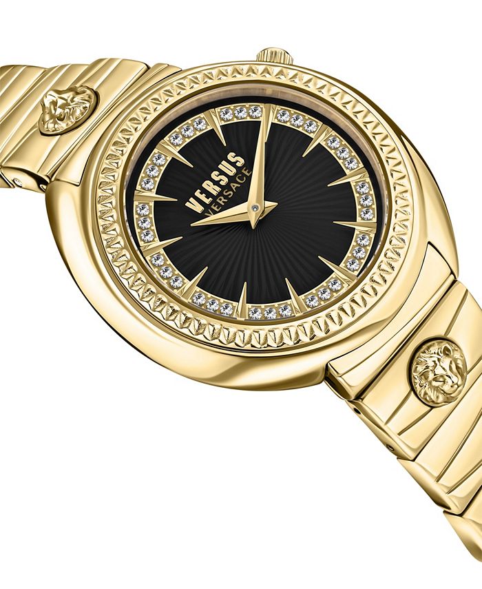 Versus Versace Women's 2 Hand Quartz Tortona Crystal Gold-Tone ...