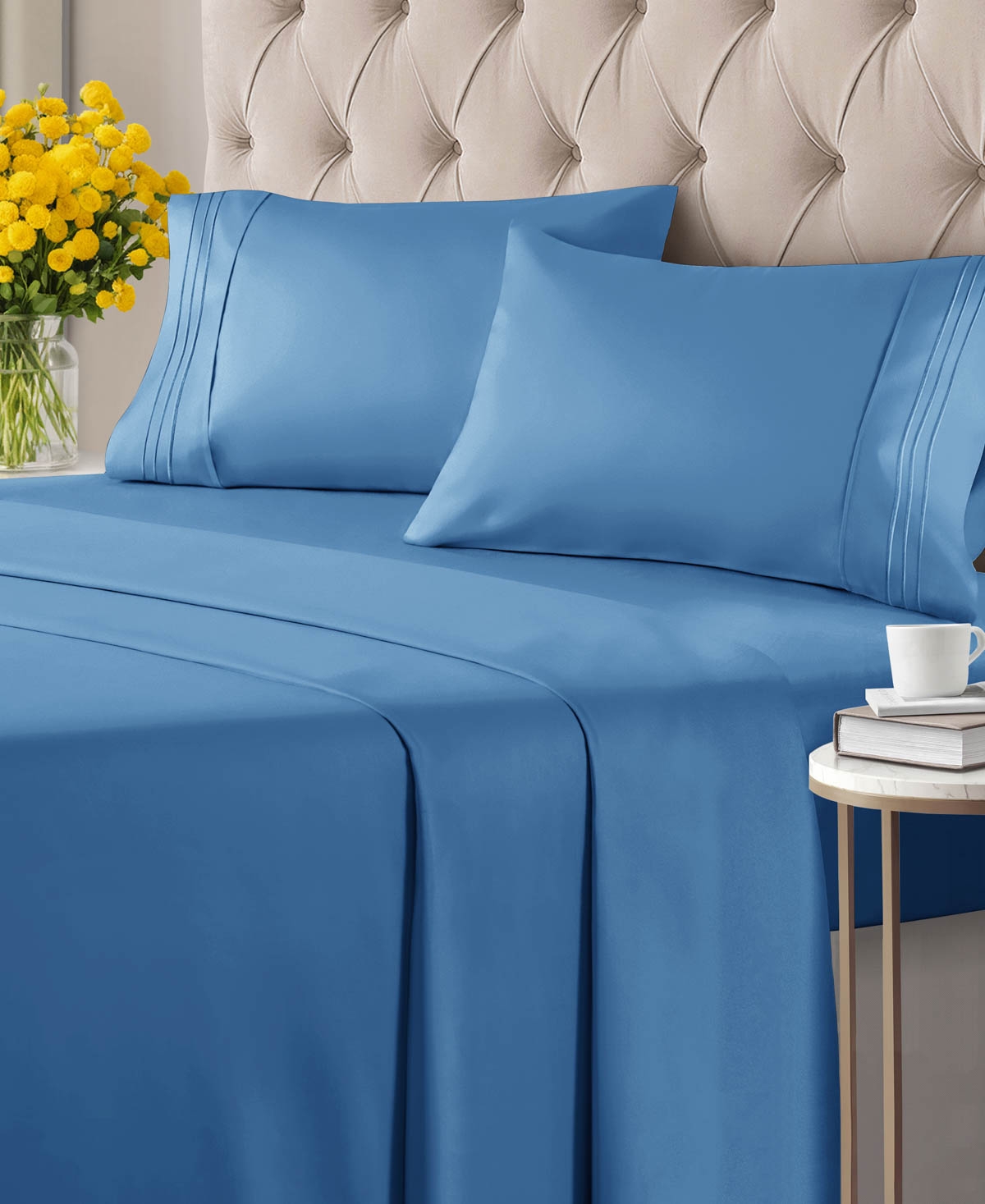 Click here for 4 Piece Microfiber Solid Sheet Set - Twin Extra Lo... prices
