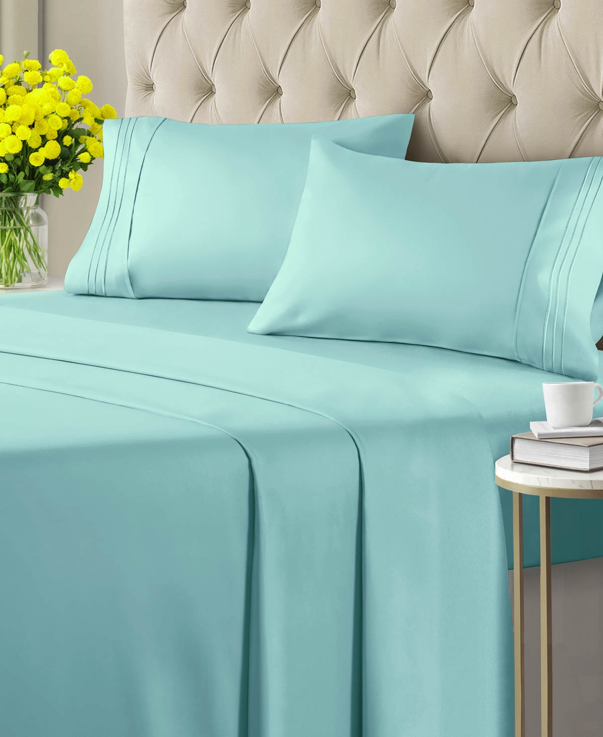 Click here for 4 Piece Microfiber Solid Sheet Set - Twin Extra Lo... prices