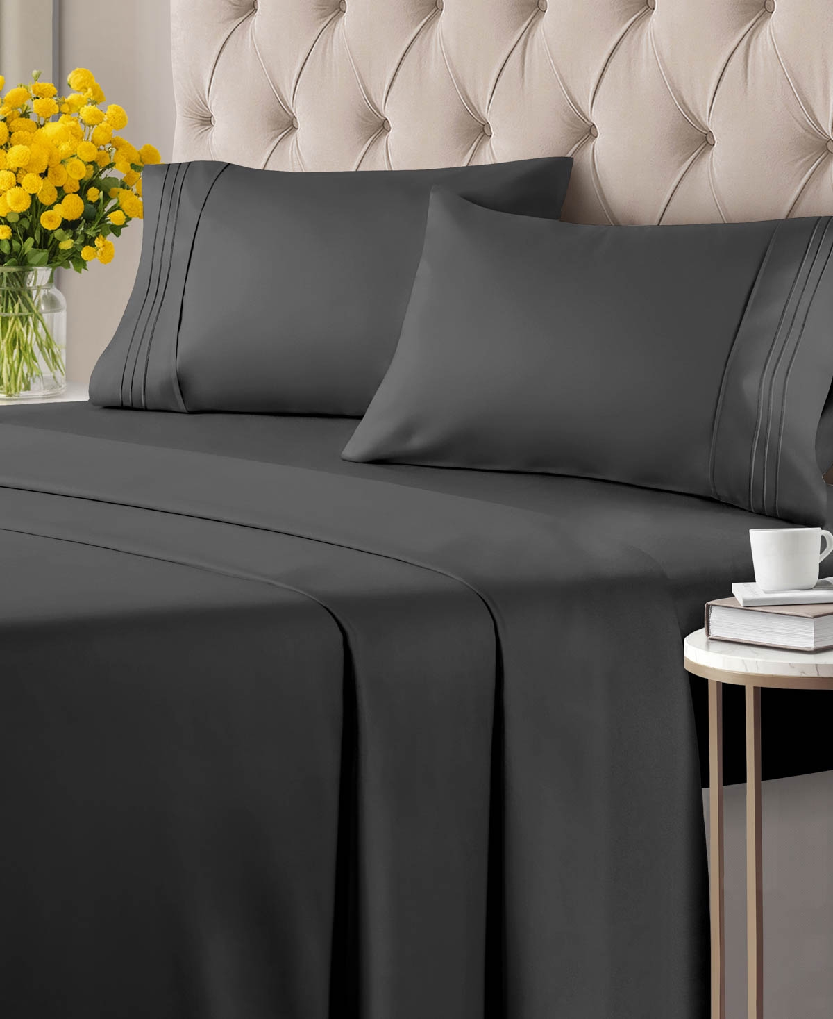 Click here for 4 Piece Microfiber Solid Sheet Set - Twin Extra Lo... prices